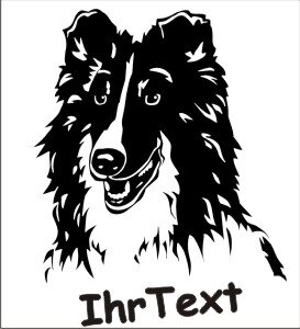 Sheltie Wandtattoo Shetland Schäferhund 01 mit dem Namen Ihres Hundes ...
